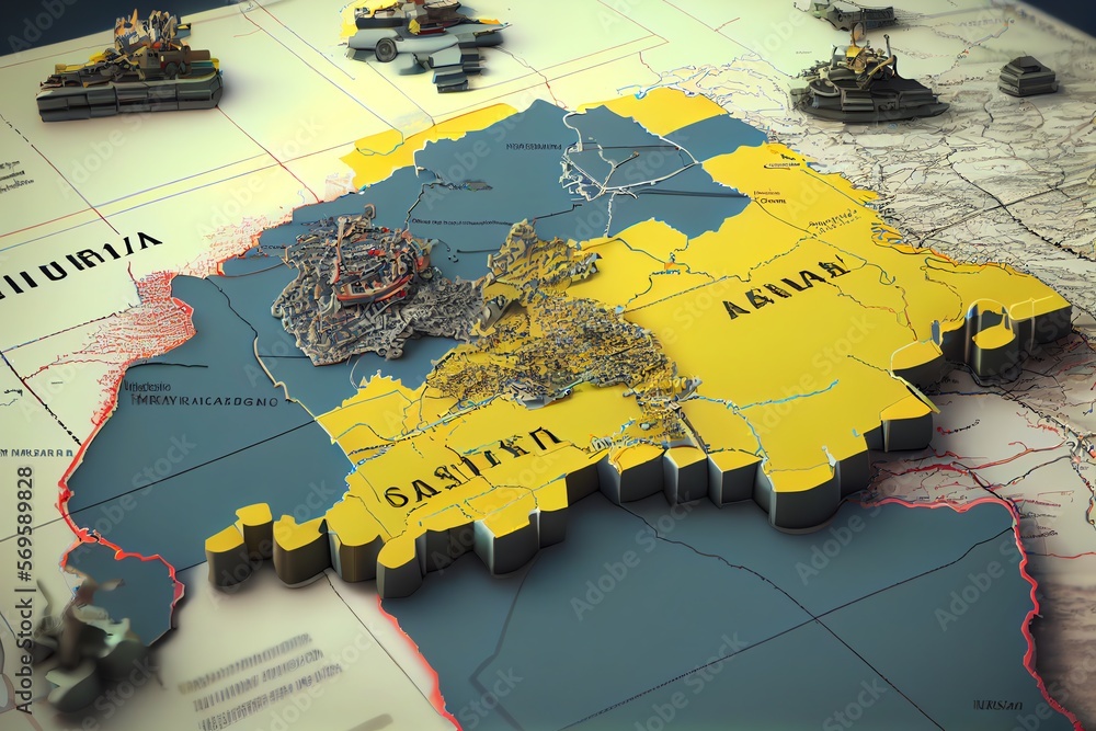 Military conflict between Ukraine and Russia. Concept map of war ...