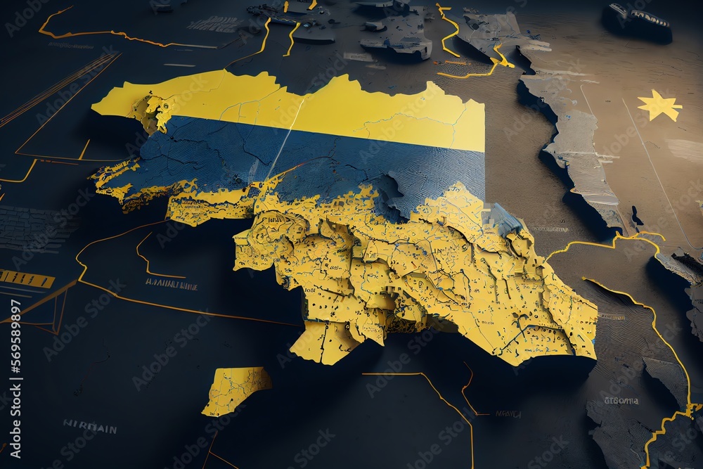 Ilustração do Stock: Military conflict in Ukraine. War map illustration ...