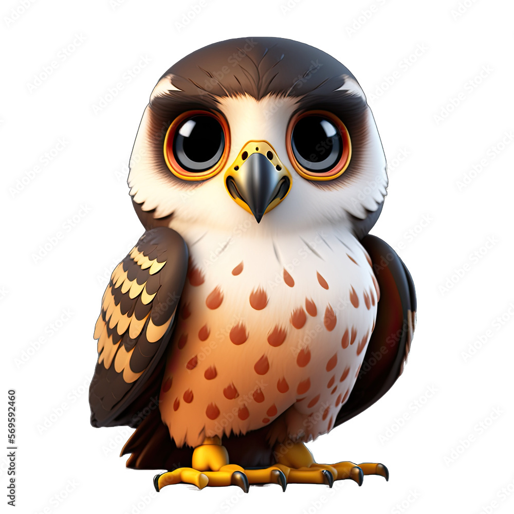 Cute falcon cartoon character created using generative AI tools Stock ...