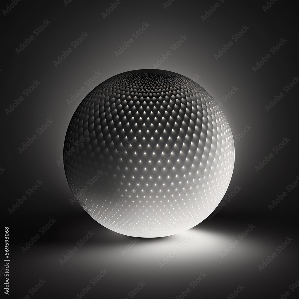 barely visible half-sphere made of parametric white smooth texture, low ...