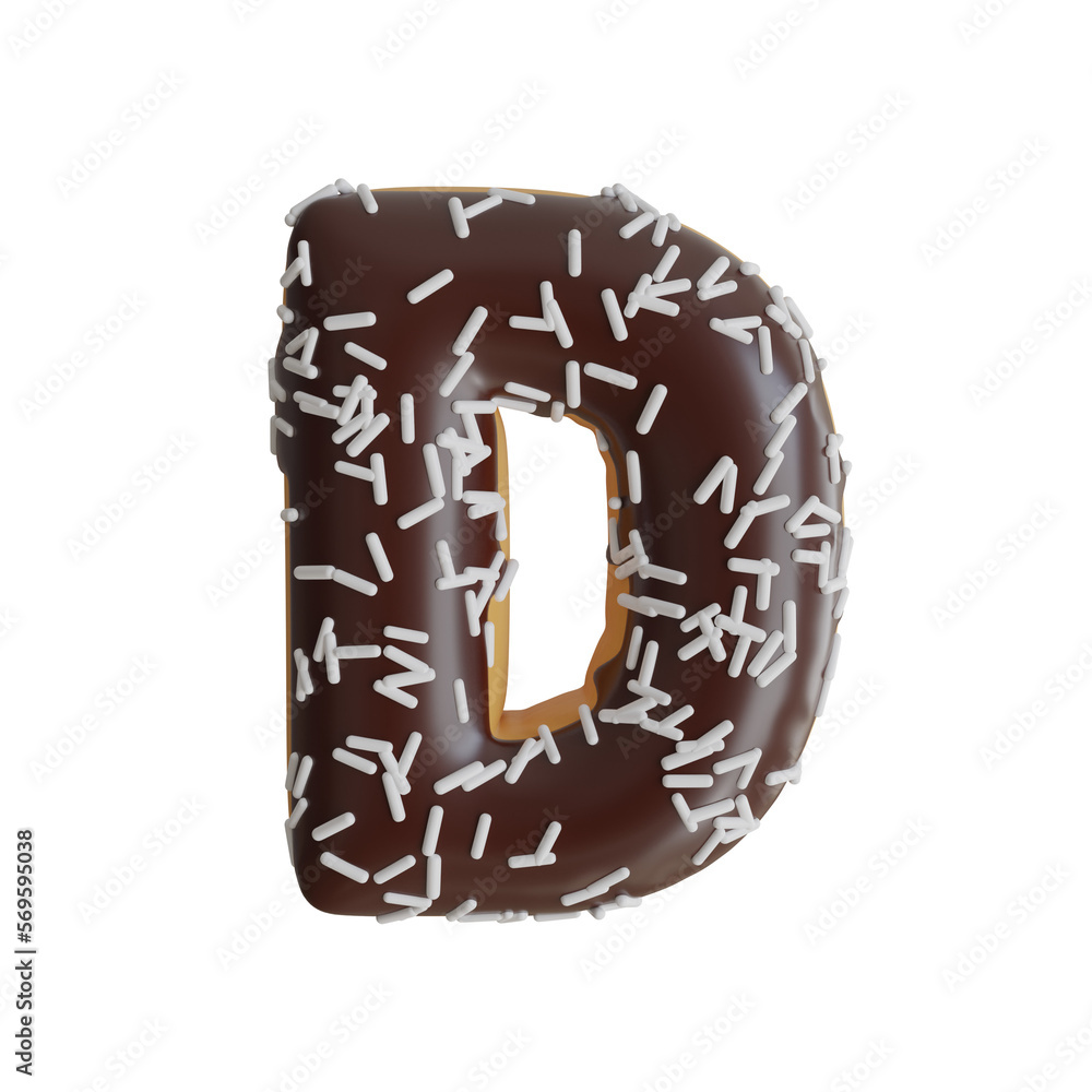 Donut Letter D 3D Alphabet Stock Illustration | Adobe Stock
