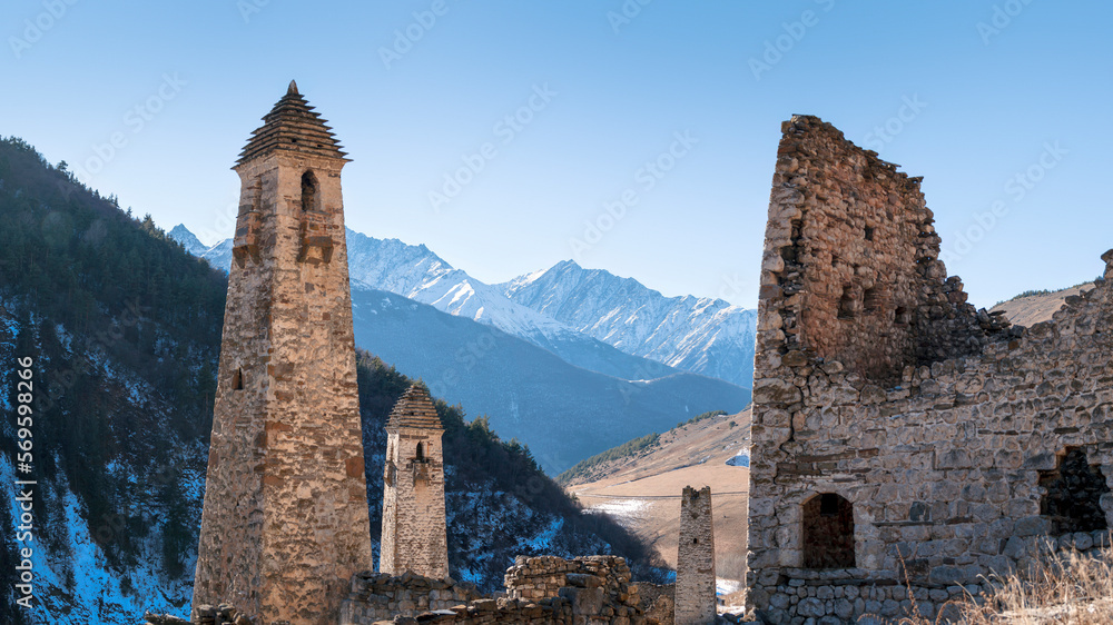 Khyani (Khani, Kheni) is a tower complex on a slope in the Salga gorge ...