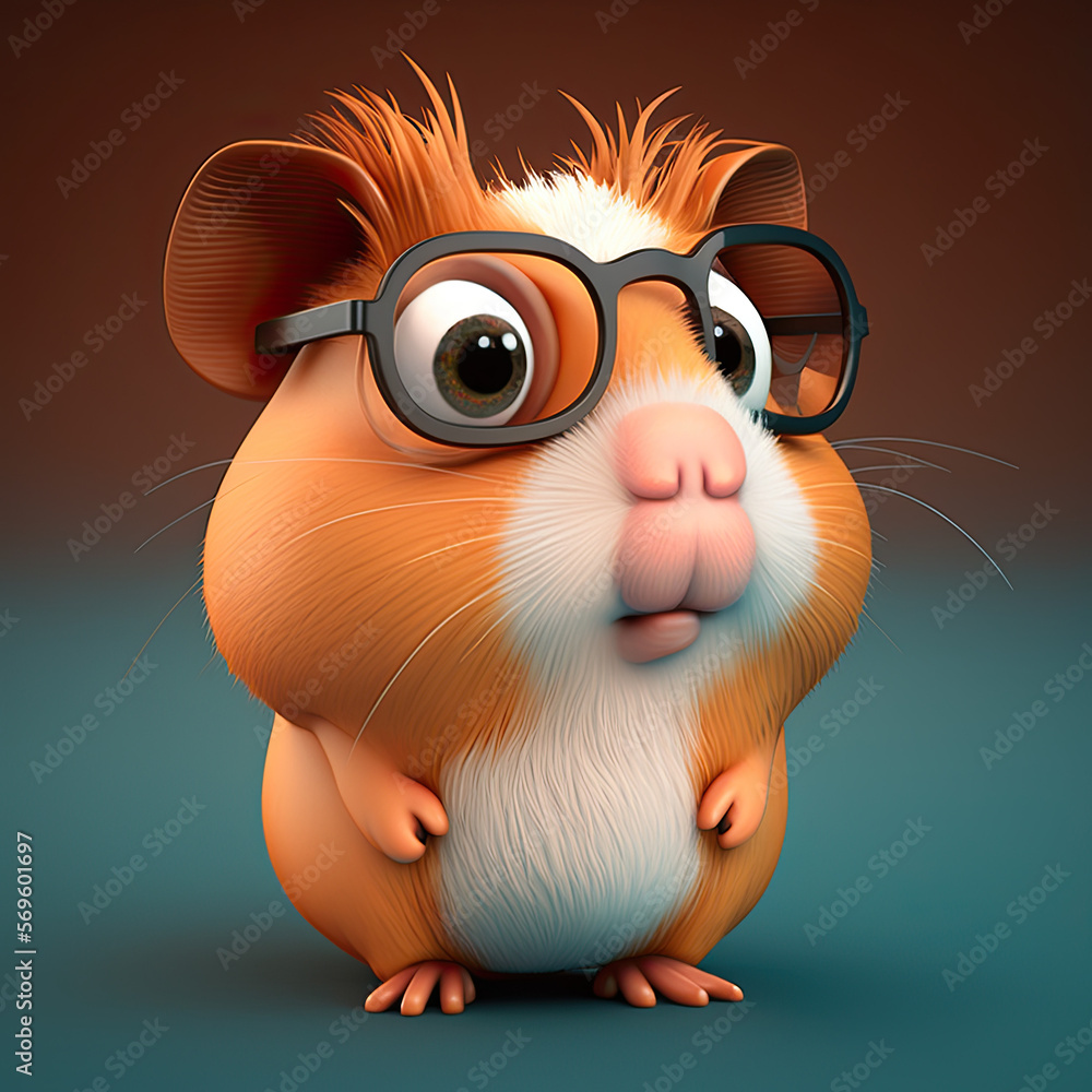 Cute guinea pig cartoon character created using generative AI tools ...