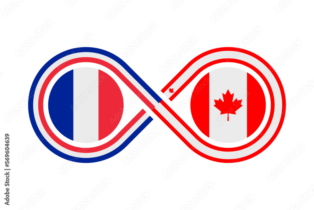 unity concept. french and canadian english language translation icon ...