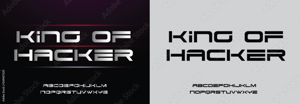 King of Hacker, Game Sport Movie Alphabet Font. Typography modern ...