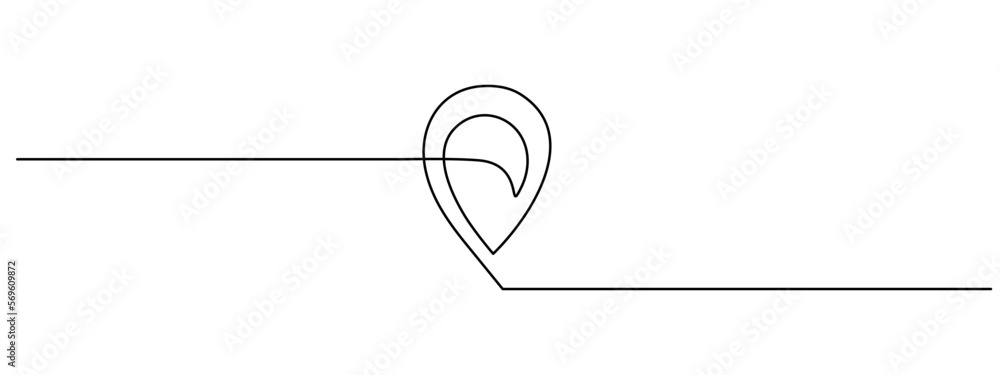 Poster Pointing location at map one line art,hand drawn way destination ...