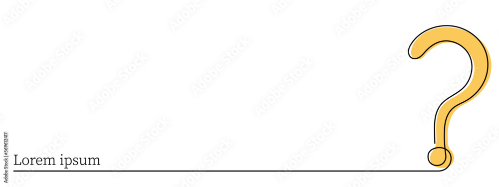 Question mark one line art,hand drawn asking sign,idea continuous ...