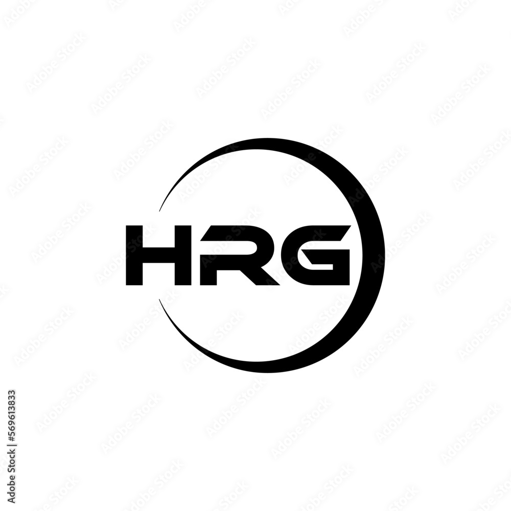 HRG letter logo design with white background in illustrator, cube logo ...