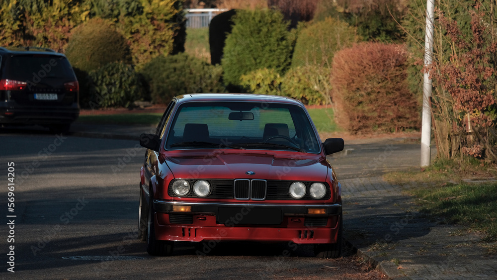 Emden, Germany - 02 05 2023: Front view of the icon retro german car on ...