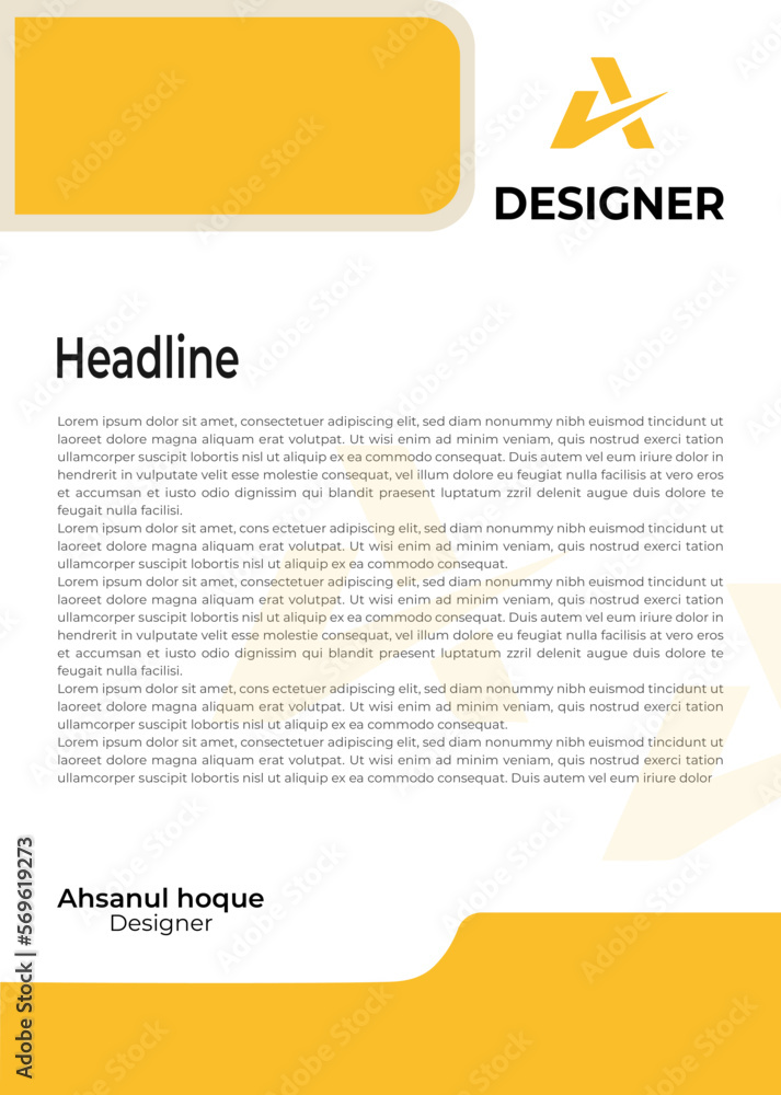 Minimalist concept business style letterhead template design ...