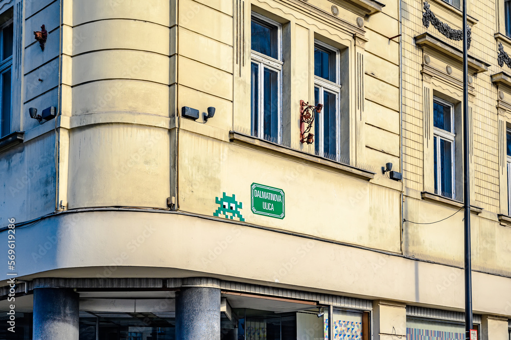 Pixel art in Ljubljana by the famous french artist Franck Slama called ...