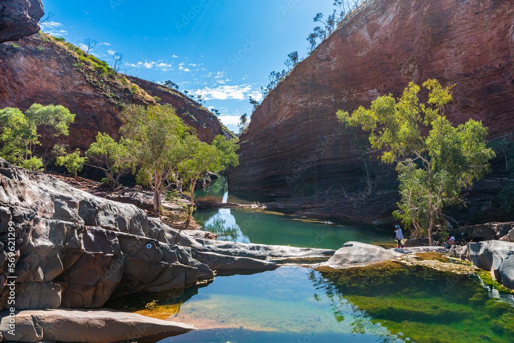 Pool in Hammersley Gorge, Karijini National Park, Western Australia ...