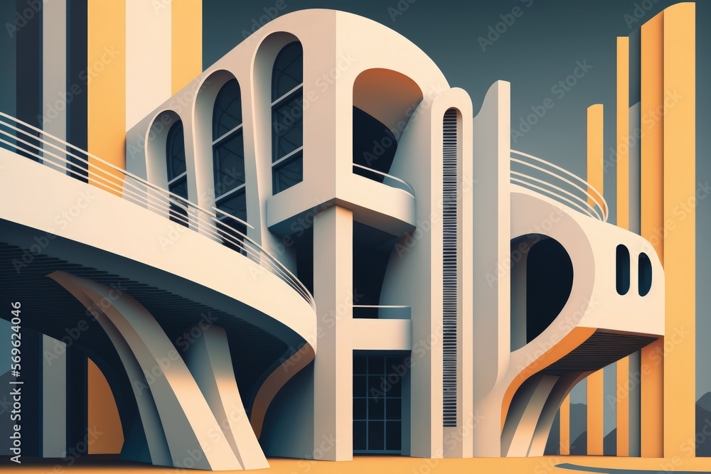 Modern buildings with few details concrete home in the abstract ...