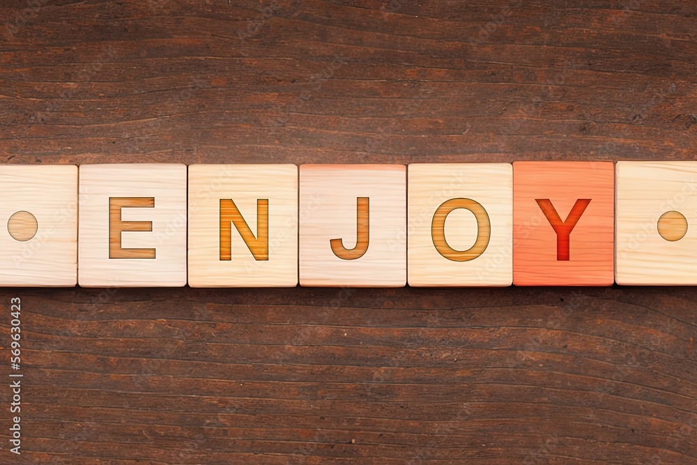 Blocos de letras com a palavra Enjoy - Conceito de uso de uma palavra ...