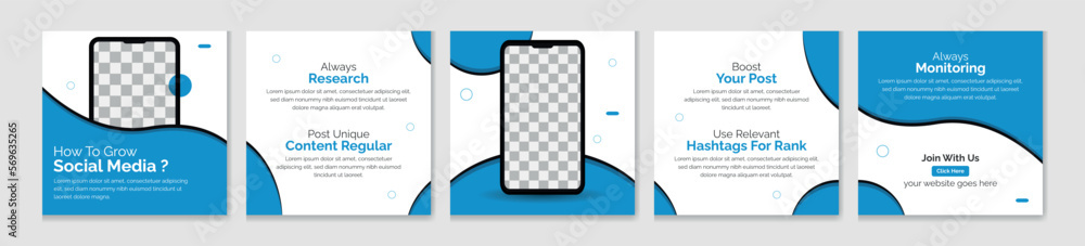 Carousel post template. Instagram microblog carousel post. Editable ...