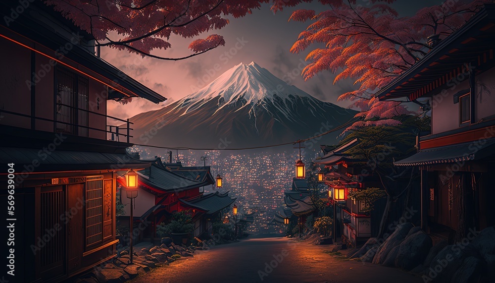 Breathtaking ancient city landscape of Japan, Japan in imagination ...