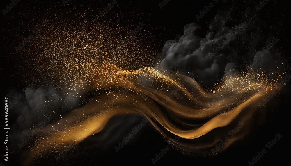 a black background with gold dust and a black background with gold dust ...