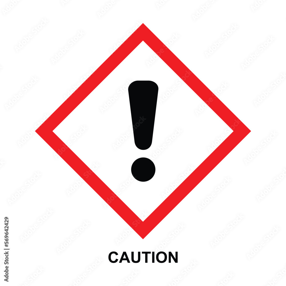 GHS hazard pictogram - CAUTION, health hazard warning sign, isolated ...
