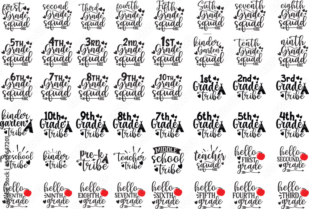 School SVG Bundle, Teacher SVG, Students SVG, First grade svg, High ...