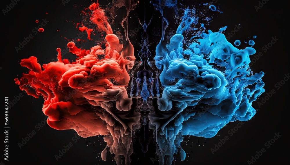 two different colored inks are in the same color of the same liquid in ...