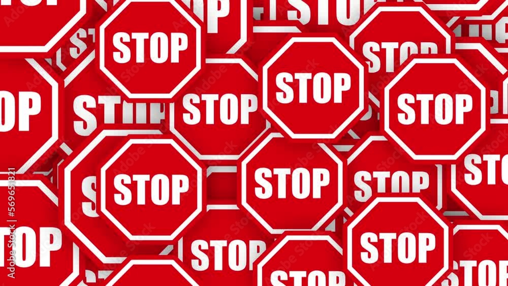 stop Many sign - 2D Transition animation background. Concepts of ...