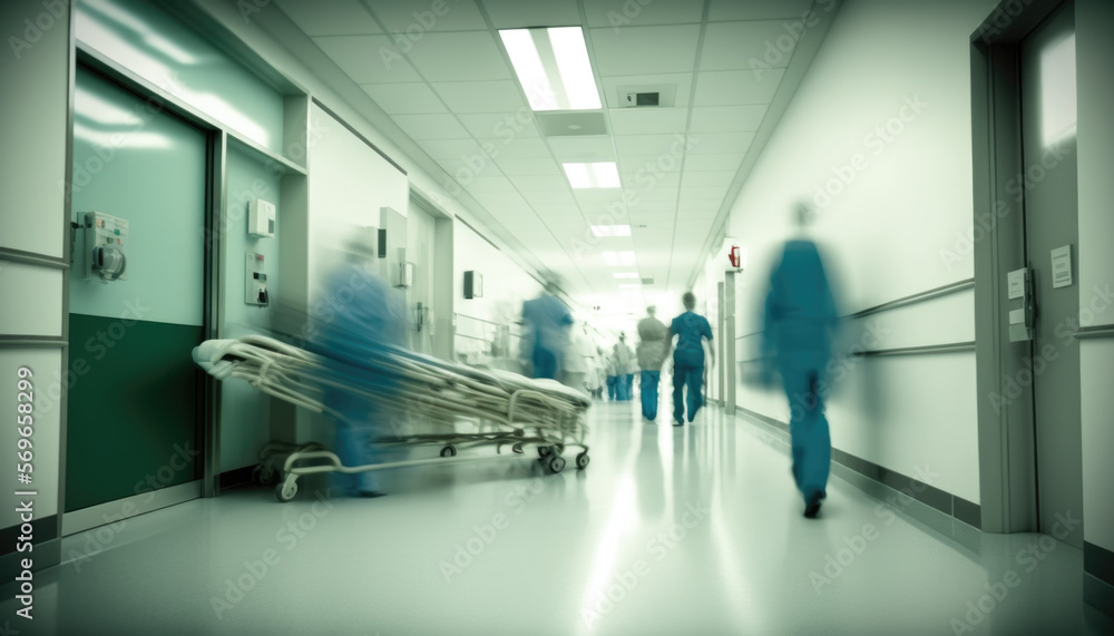 Busy Fast-Paced Crowded Overcrowded Hospital Emergency Room Hall ...