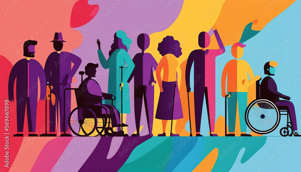 Colorful banner for disability inclusion and visibility. Flat design ...