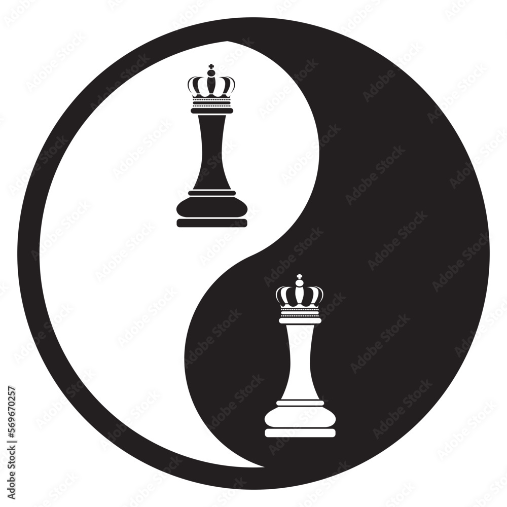 Yin Yang, balance symbol, Chess Figure Stock Vector | Adobe Stock