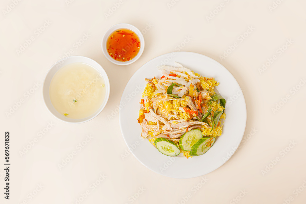Com ga Nha Trang also know as fried chicken rice, Vietnamese food ...