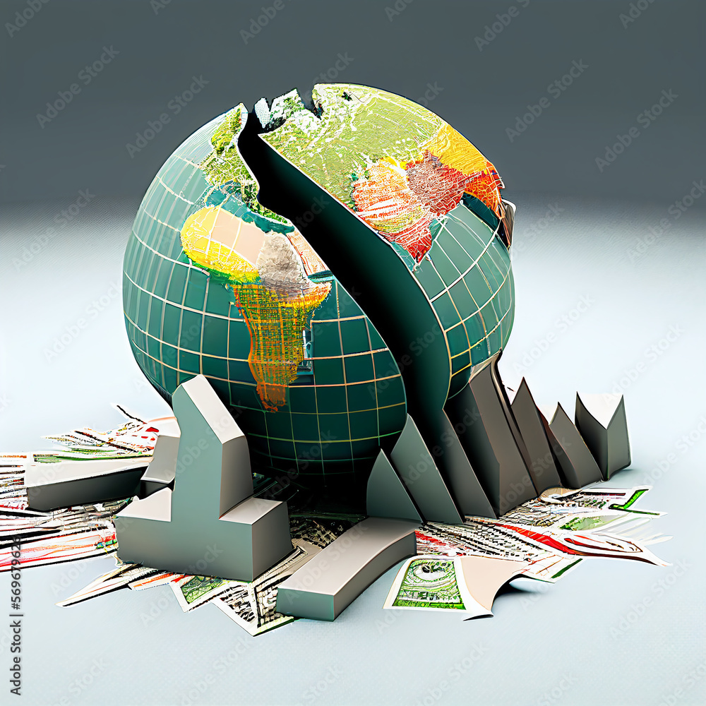 DOLARES FLOTANDO AL REDEDOR DEL MUNDO QUEBRADO O ROTO, O LA TIERRA ...
