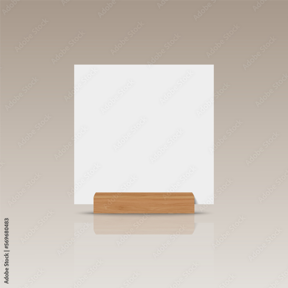 Vector 3d Realistic White Square Empty Blank Paper Sheet, Card on ...