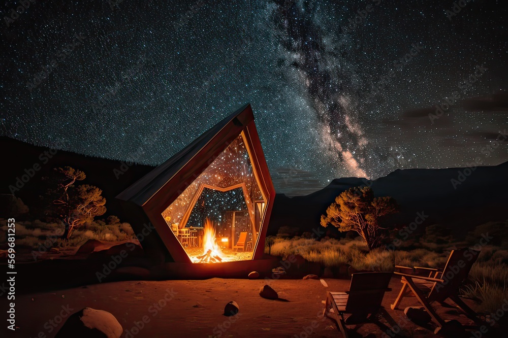 Epic Summer Night at Modern A-Frame Tiny Home: Millions of Bright Stars ...