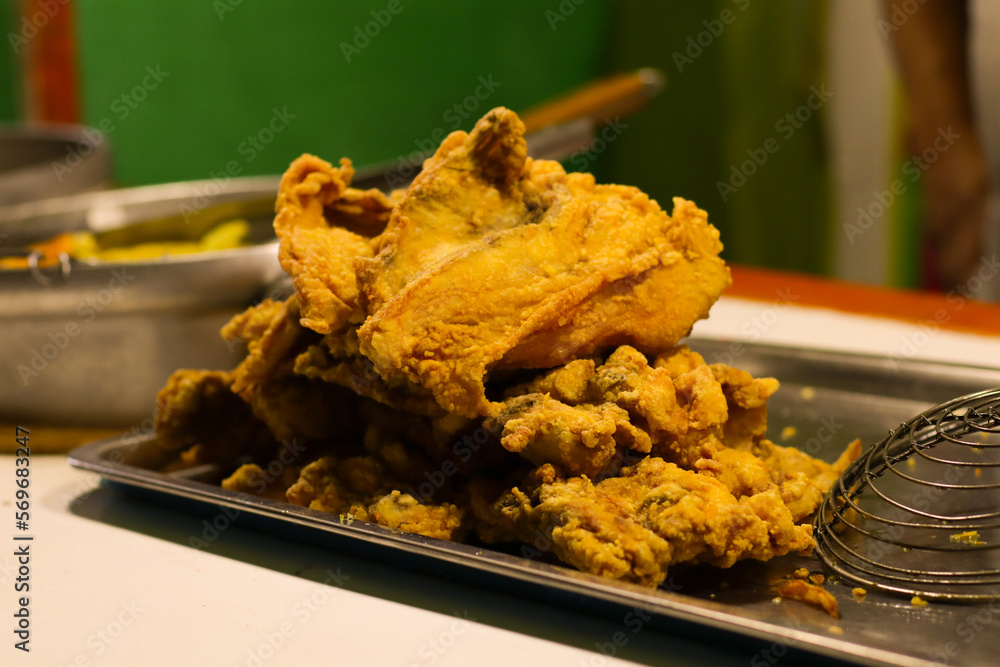 Broaster chicken of traditional feast in South American towns (Peru ...