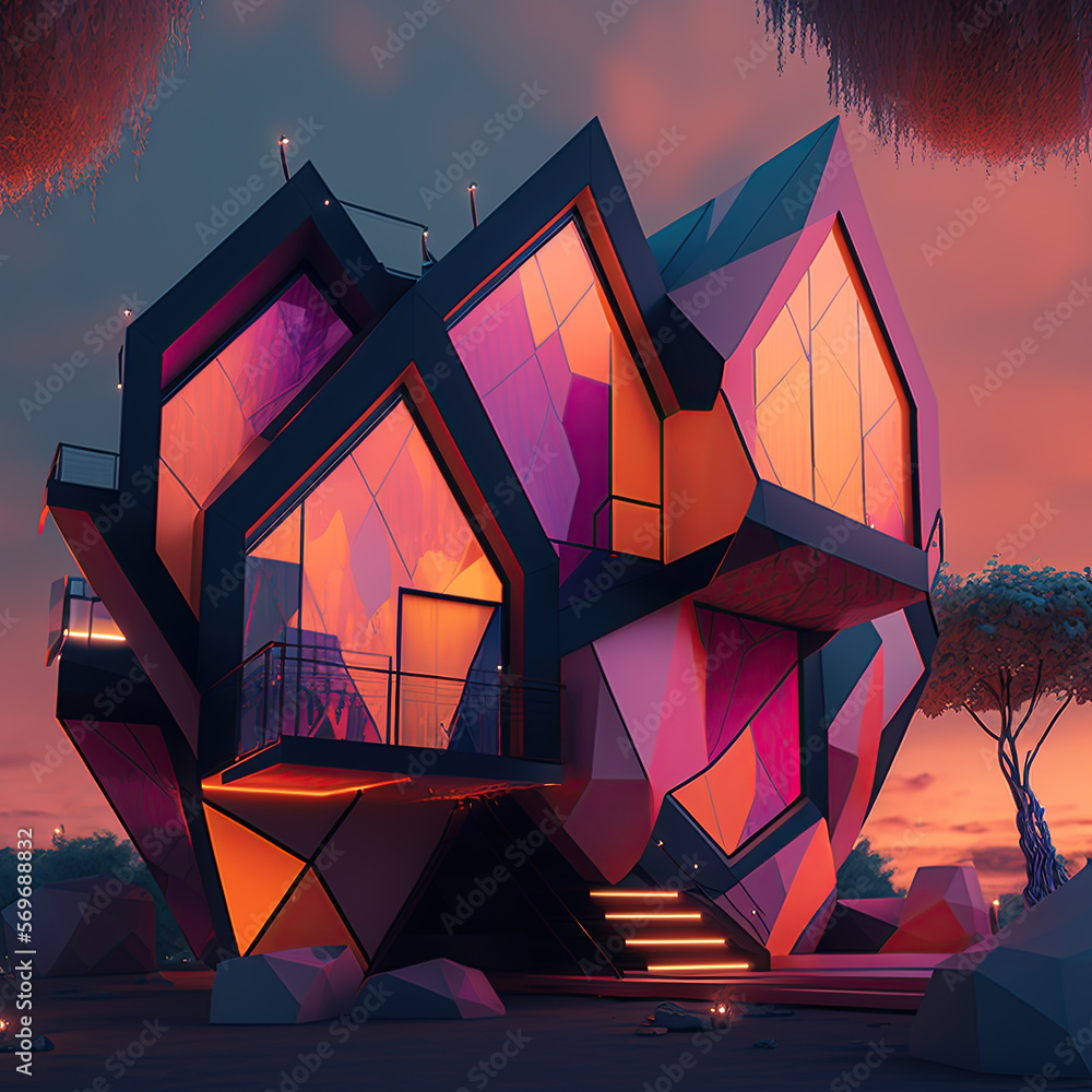 Playful surreal architecture. Super modern extravagant house ...