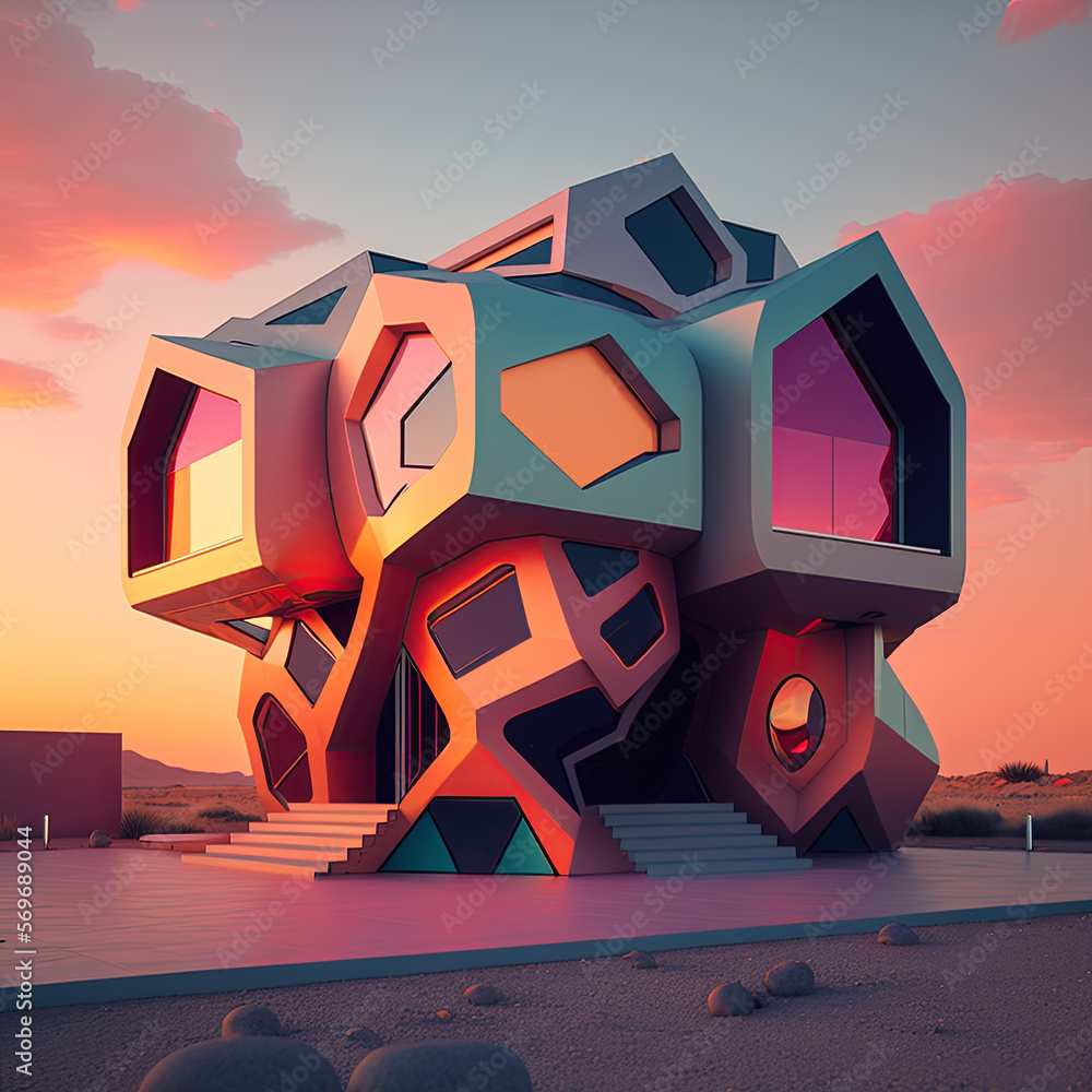 Playful surreal architecture. Super modern extravagant house ...