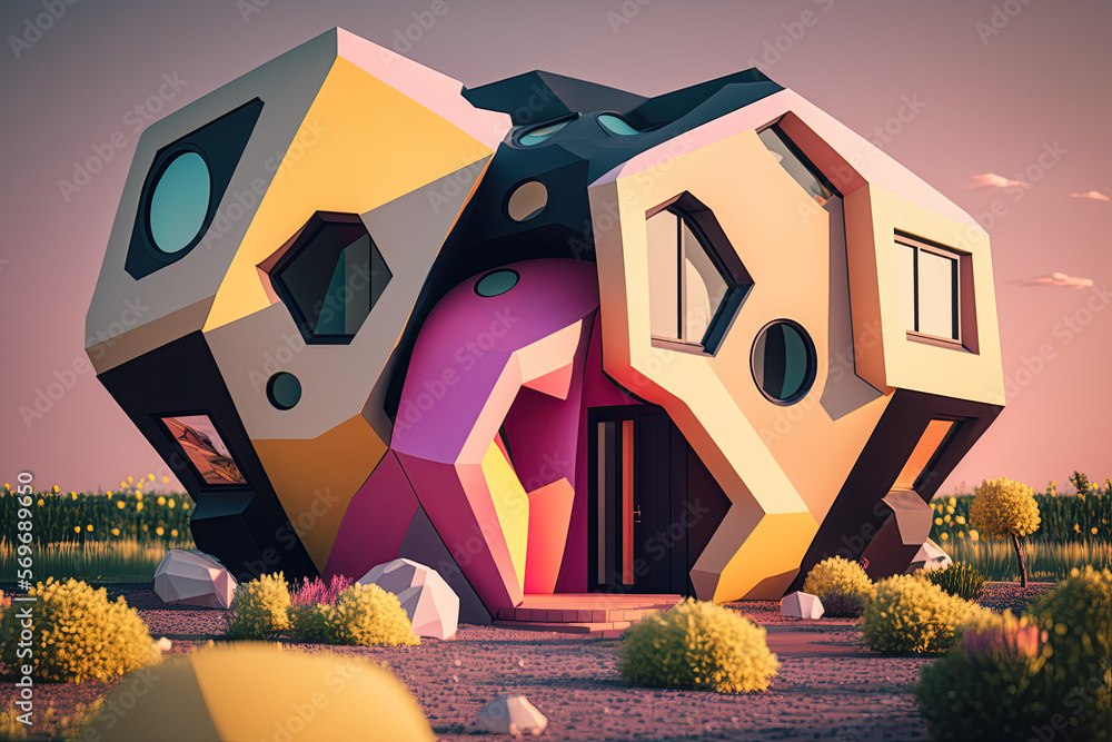 Playful surreal architecture. Super modern extravagant house ...