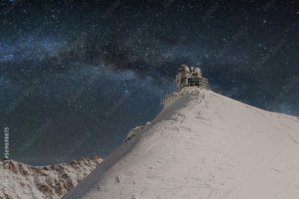 View of the Sphinx Observatory on Jungfraujoch, one of the highest ...