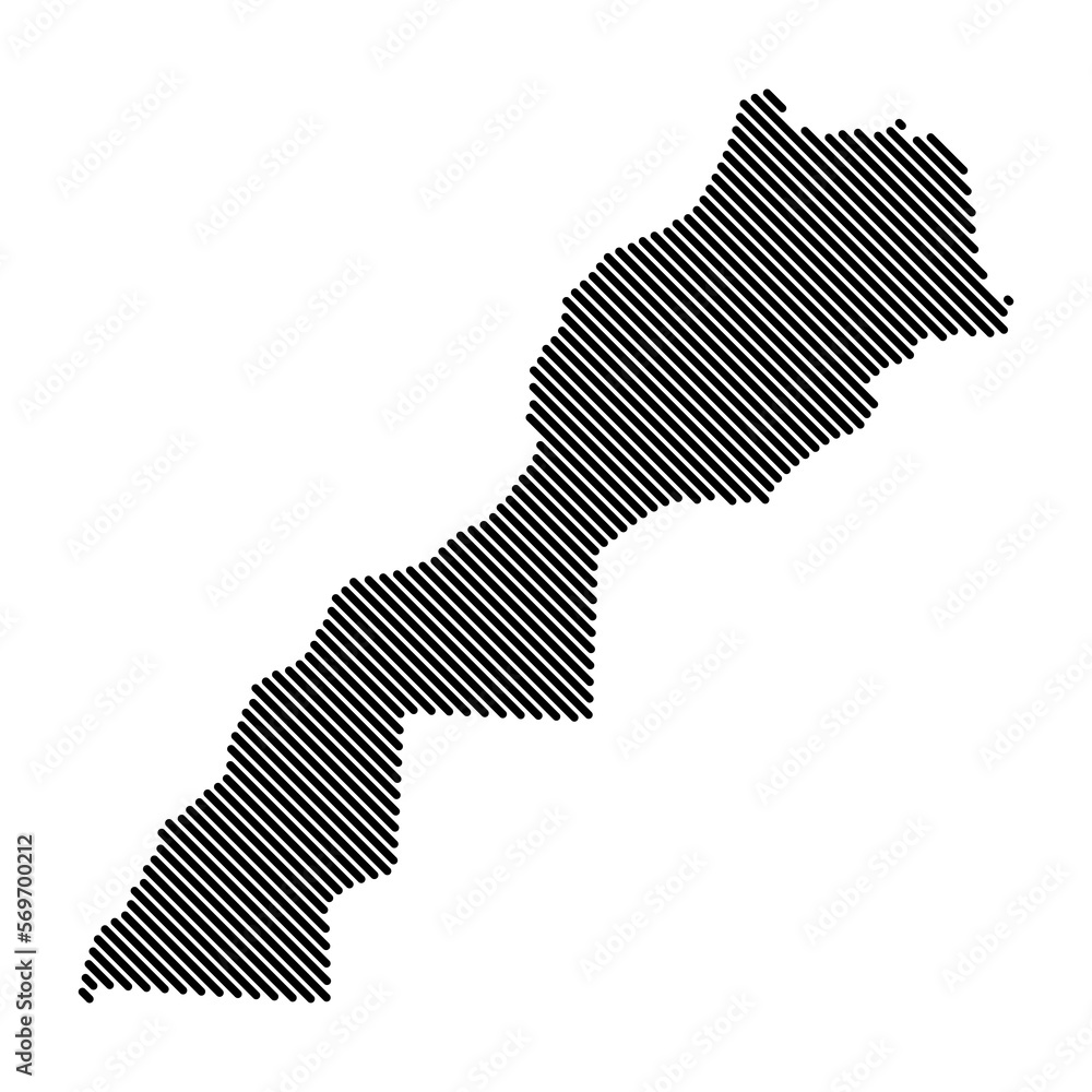 Morocco country map with grid line shape sample design-line Stock ...