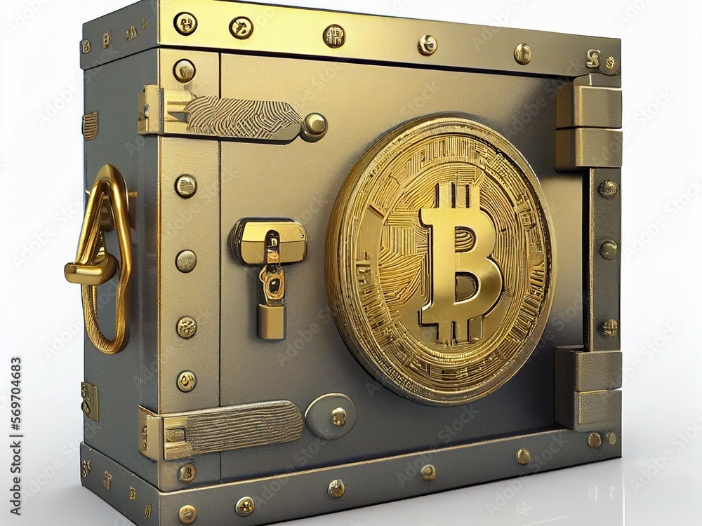 Bitcoin crypto currency lock tresor bank , safe wallpaper , golden ...