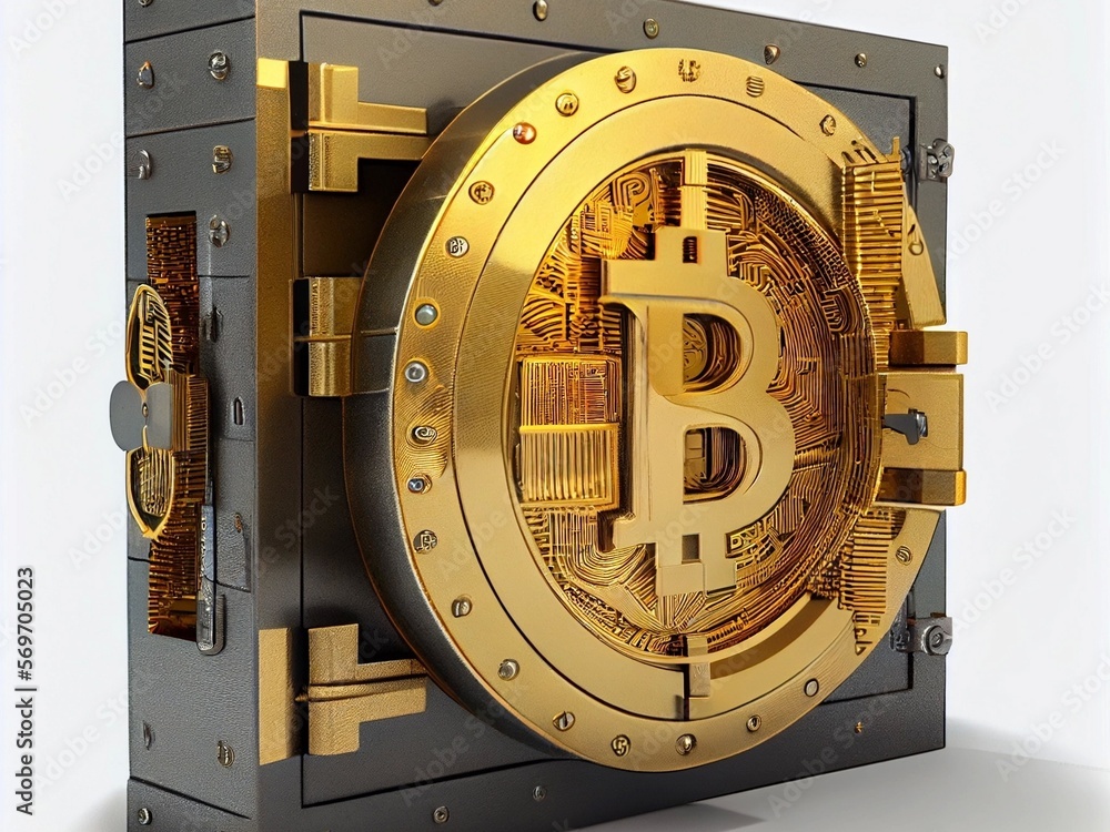 Bitcoin crypto currency lock tresor bank , safe wallpaper , golden ...