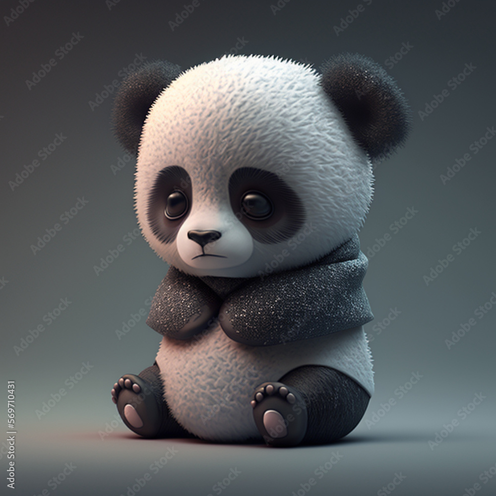 Cute cartoon panda character. Cartoon panda. Panda. Cartoon panda on a ...