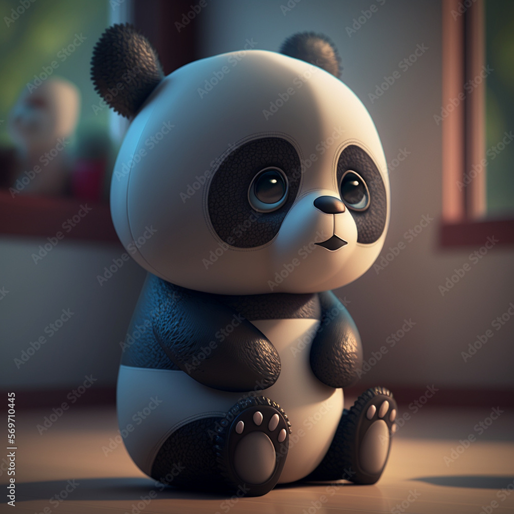 Cute cartoon panda character. Cartoon panda. Panda. Cartoon panda on a ...