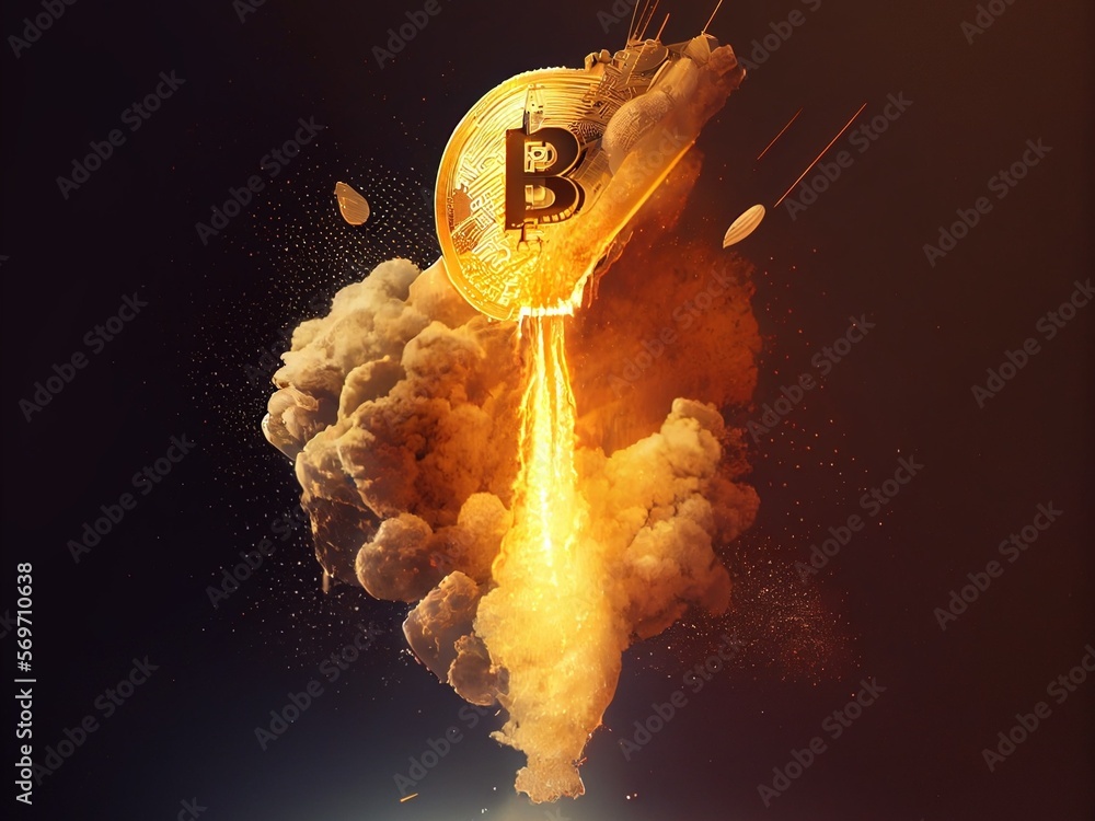 Crypto Rocket launch spaceship to the moon , bitcoin finance wallpaper ...
