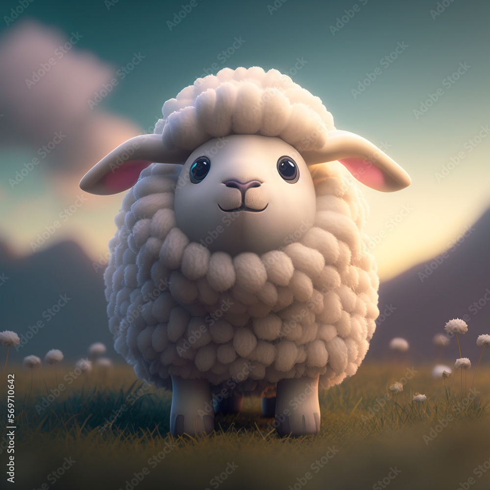 Cute cartoon sheep character. Cartoon sheep. Lamb. Cartoon sheep on a ...