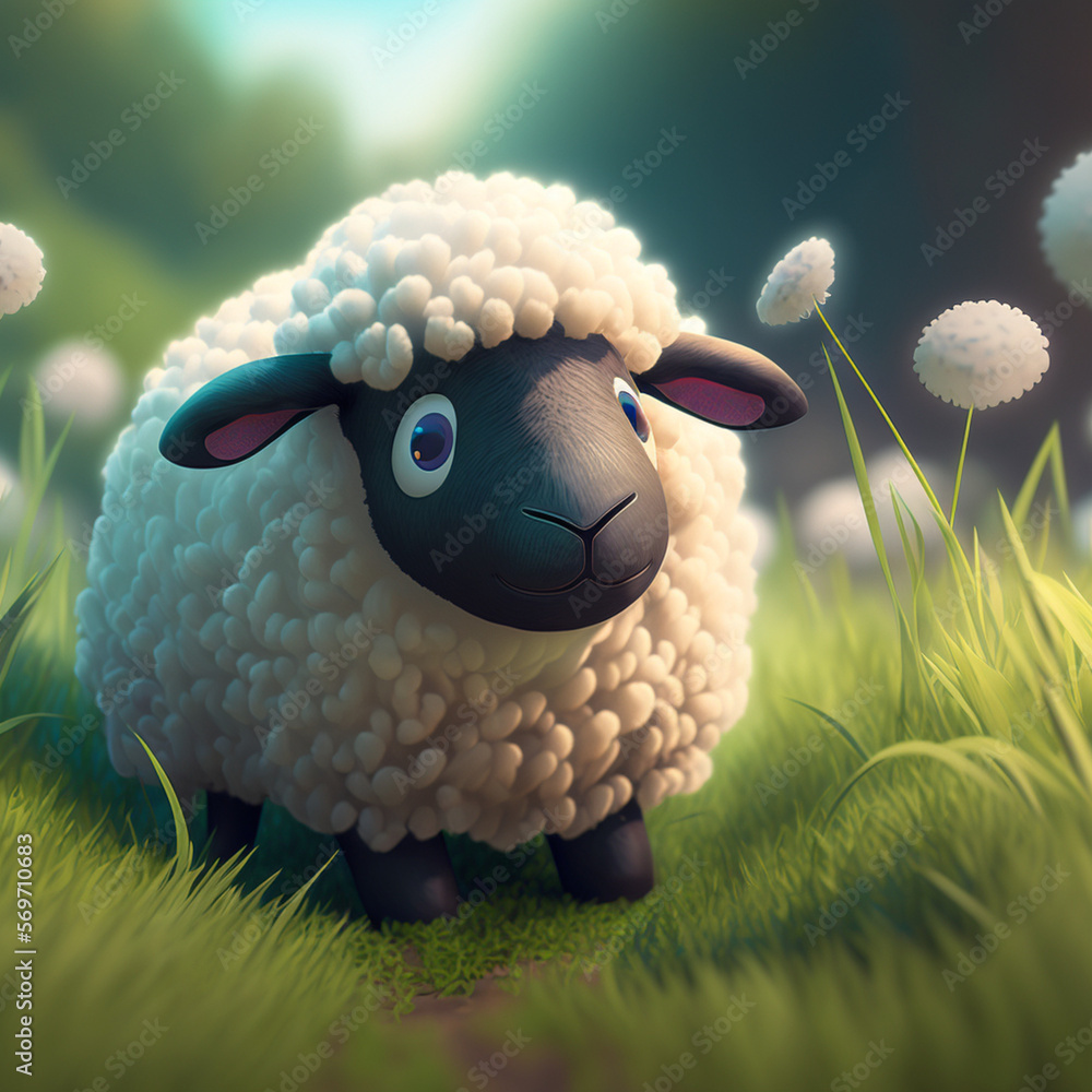 Cute cartoon sheep character. Cartoon sheep. Lamb. Cartoon sheep on a ...