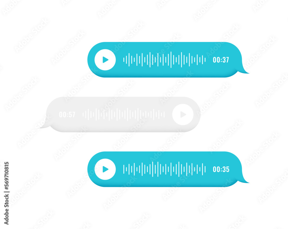 Voice messages icon with sound wave for social media. Voice ...