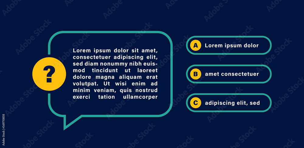 Intellectual quiz game with variants of answers. Design concept for ...