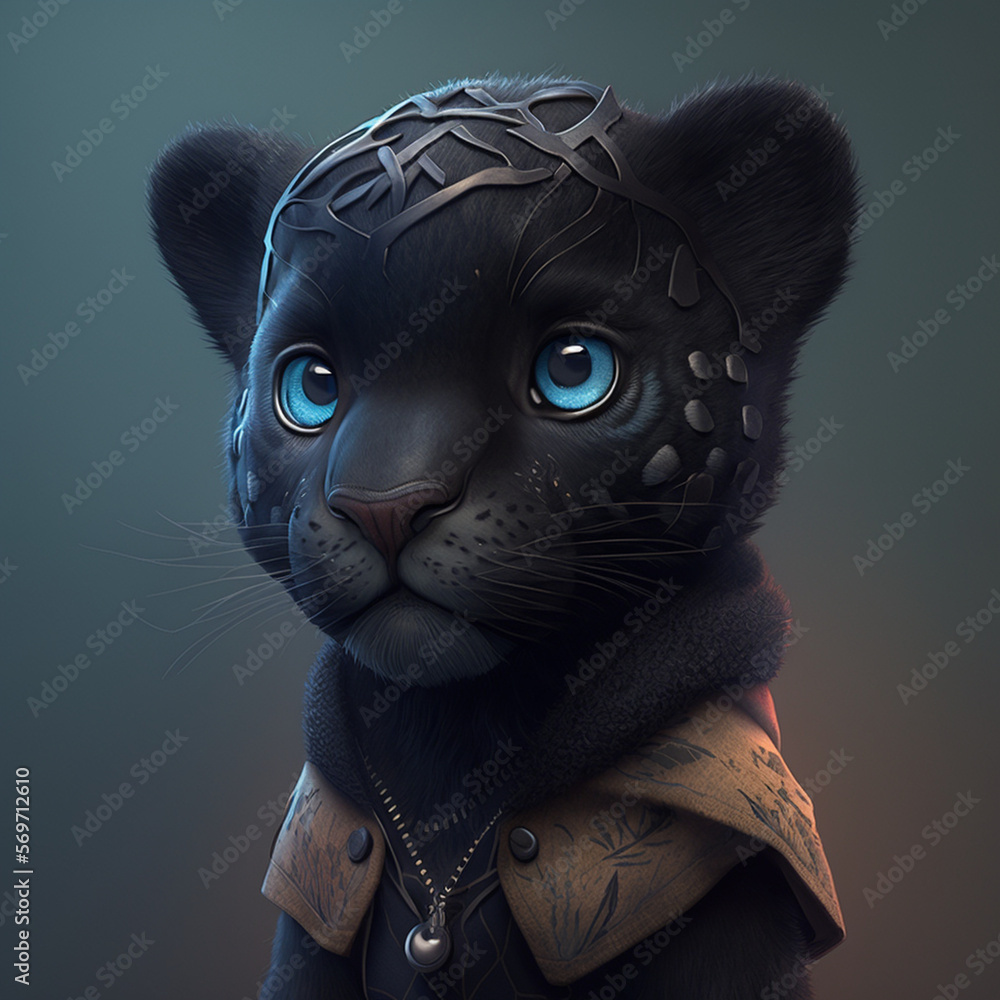 Cute cartoon character panther. Cartoon panther. Panther. Cartoon ...