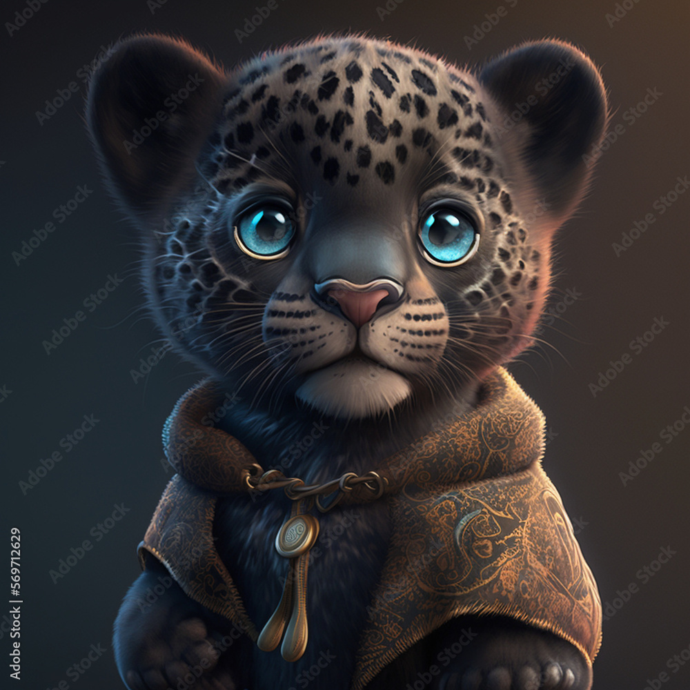 Cute cartoon character panther. Cartoon panther. Panther. Cartoon ...