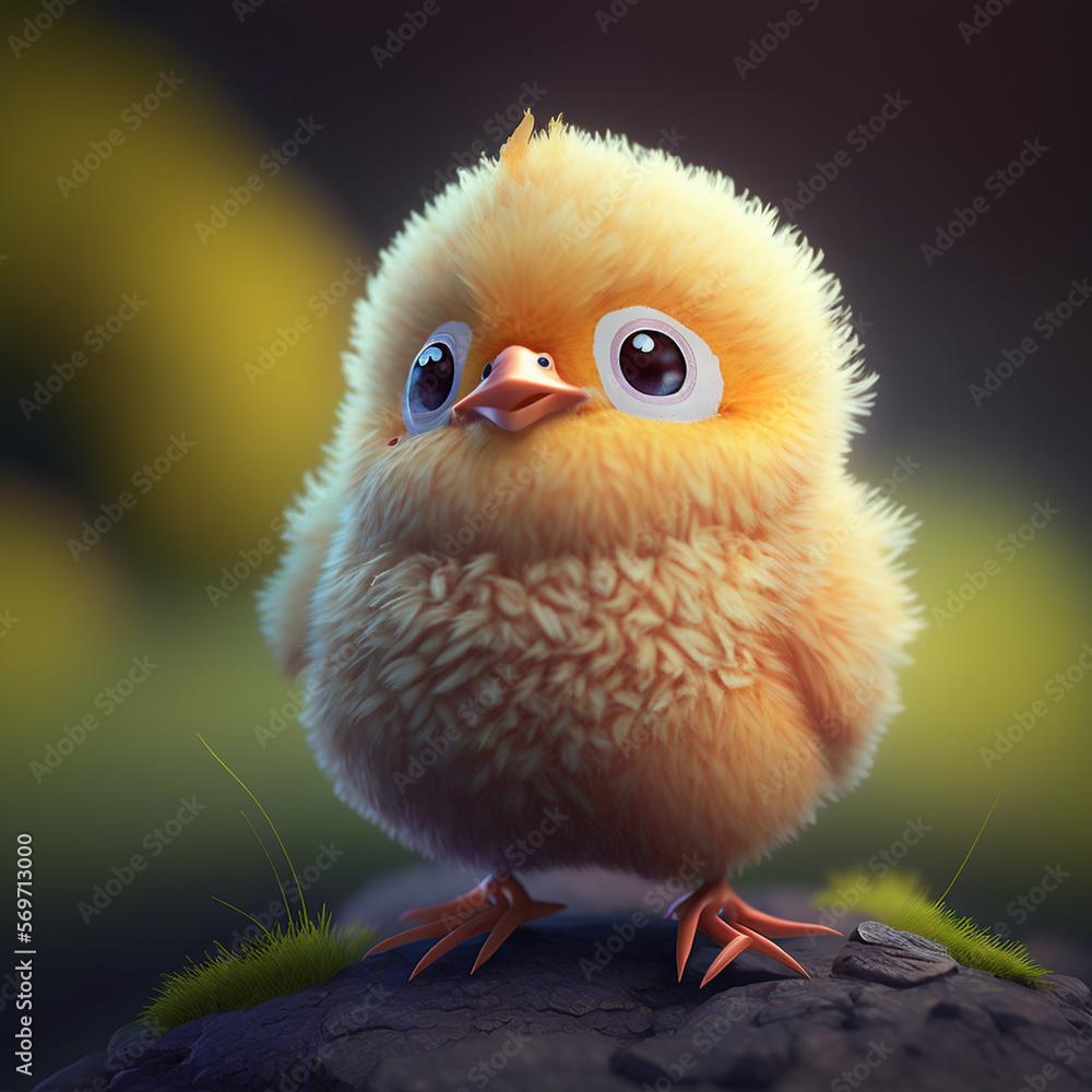 Cute cartoon chicken character. Cartoon chicken. Chick. Cartoon chicken ...